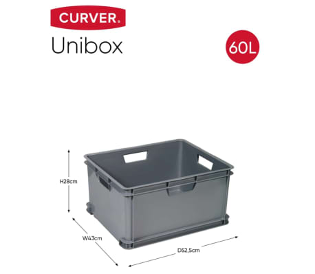 Curver Storage Box Unibox XL 60L Grey | vidaXL.ie
