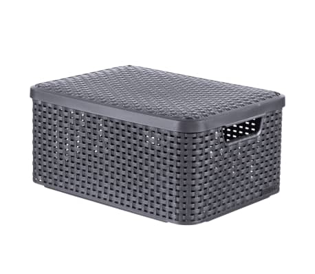 Curver Storage Box with Lid Style M 18L Metallic Silver | vidaXL.ie