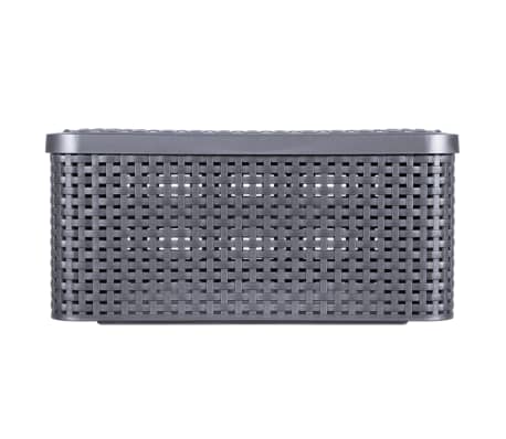 Curver Storage Box with Lid Style M 18L Metallic Silver | vidaXL.ie