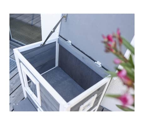 Kerbl Utendørs kattehus Family 57x55x80 cm grå og hvit | vidaXL.no