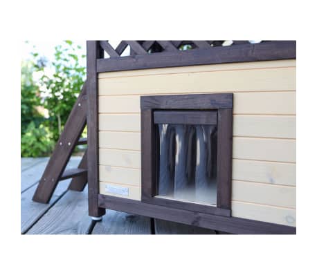 Kerbl Katthus uppvärmt 4-årstider Deluxe 88x57x77 cm mörkbrun | vidaXL.se