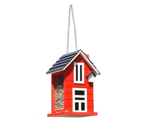 HI Hanging Bird Feeder House-shaped 14x12x22 cm Red and White | vidaXL ...