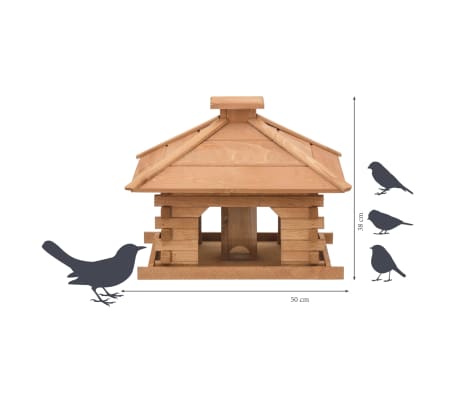 dobar Square Bird House with Wooden Roof Brown | vidaXL.co.uk
