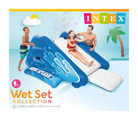 Intex Inflatable Water Slide Kool Splash Blue | vidaXL.com.au