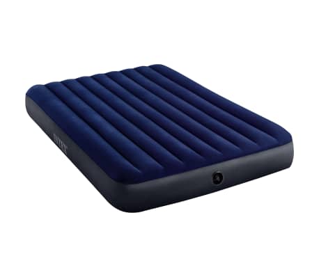 Intex Uppblåsbar luftmadrass med pump Dura-Beam 152x203x25 cm blå | vidaXL.se
