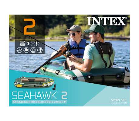 Intex Seahawk 2 Set Inflatable Boat with Oars and Pump 68347NP | vidaXL.ie