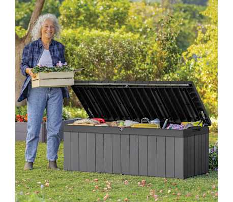 Keter Garden Storage Box Darwin 380 L Grey | vidaXL.ie
