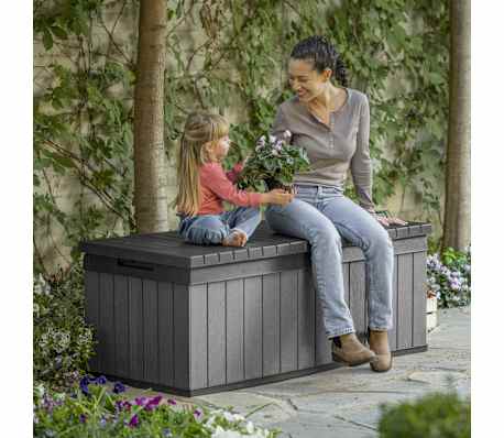 Keter Garden Storage Box Darwin 380 L Grey | vidaXL.ie