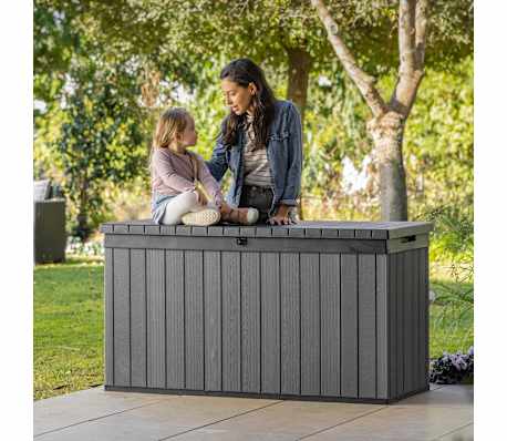 Keter Garden Storage Box Darwin 570 L Grey | vidaXL.co.uk