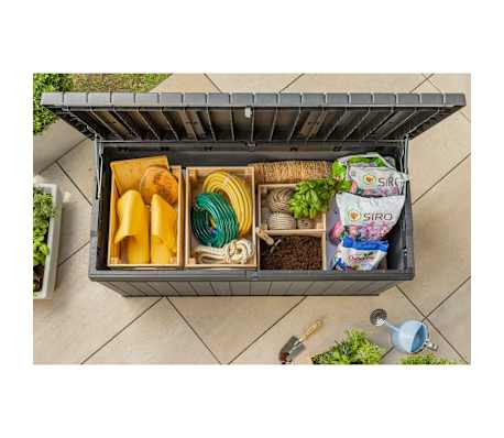 Keter Garden Storage Box Darwin 570 L Grey | vidaXL.co.uk