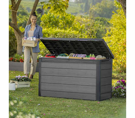 Keter Outdoor Storage Box Cortina 757 L Grey | vidaXL.co.uk