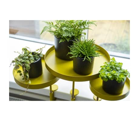 Esschert Design Plant Tray with Clamp Round Gold L | vidaXL.co.uk