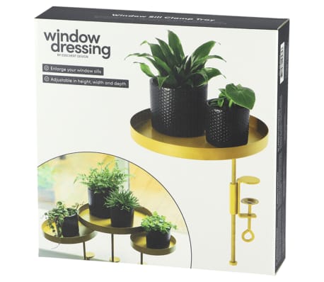 Esschert Design Plant Tray with Clamp Round Gold L | vidaXL.co.uk