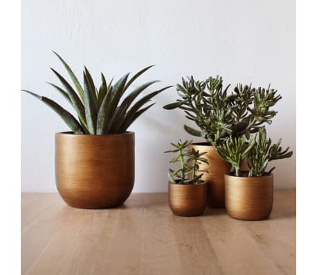 Capi 4 Piece Planter Set Lux Retro Gold | vidaXL.ie