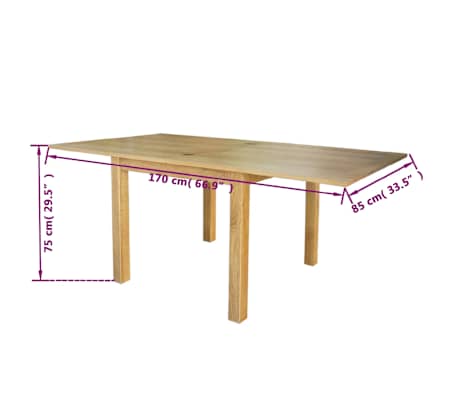 vidaXL Extendable Table Oak 67"x33.5"x29.5" | vidaXL.com