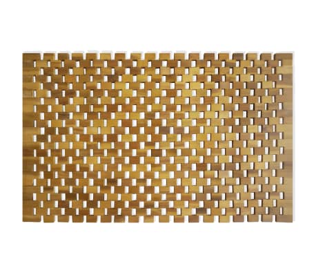 vidaXL Bath Mat Acacia Wood 80x50 cm Mosaic | vidaXL.com.au