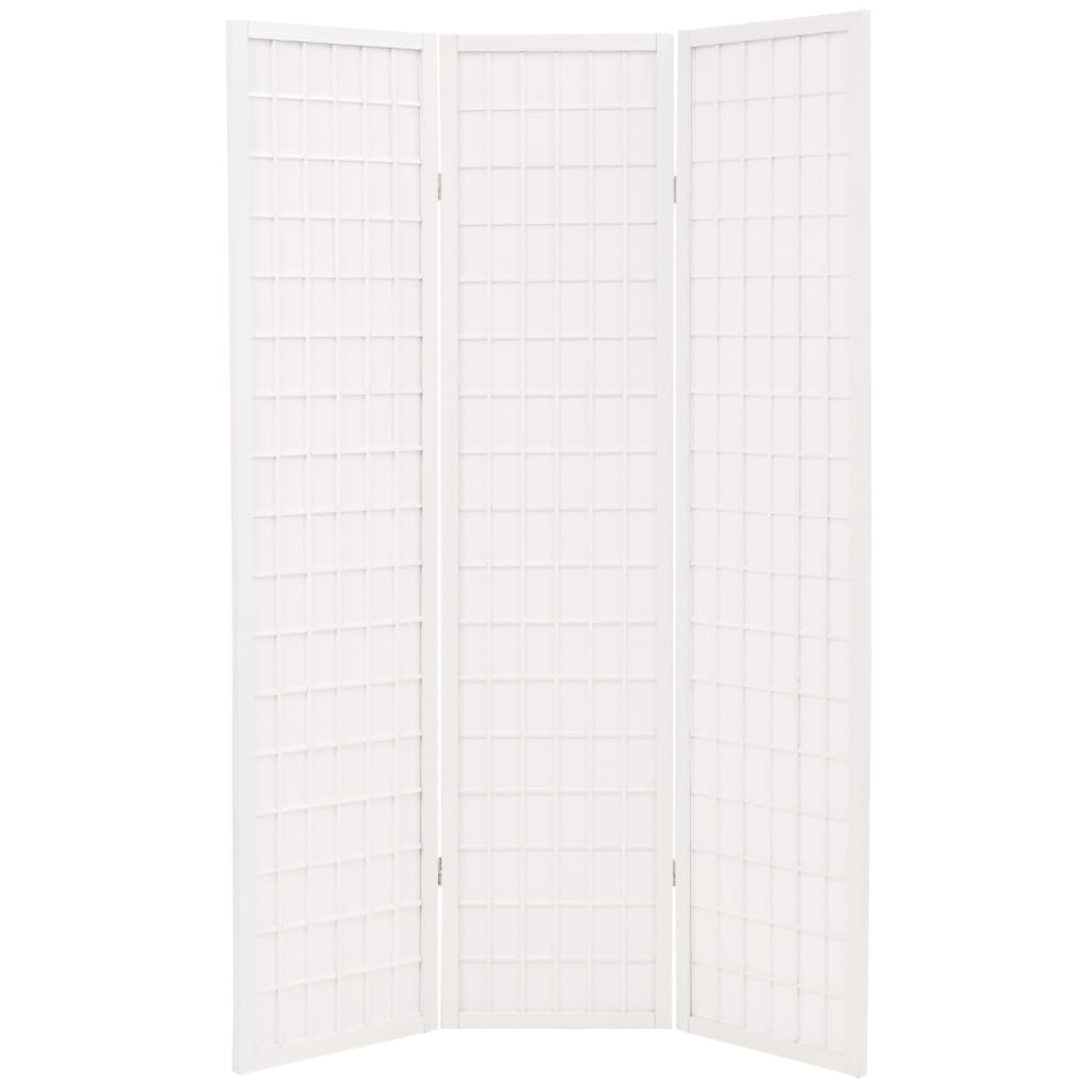Biombo plegable 3 paneles estilo japonés 120x170 cm blanco vidaXL