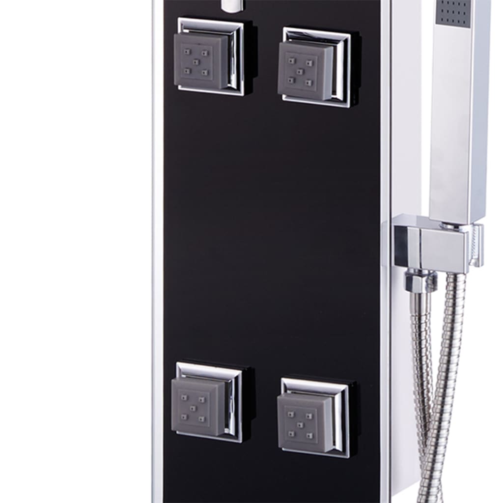 Shower Panel Unit Glass 18x42.1x120 cm Black vidaXL