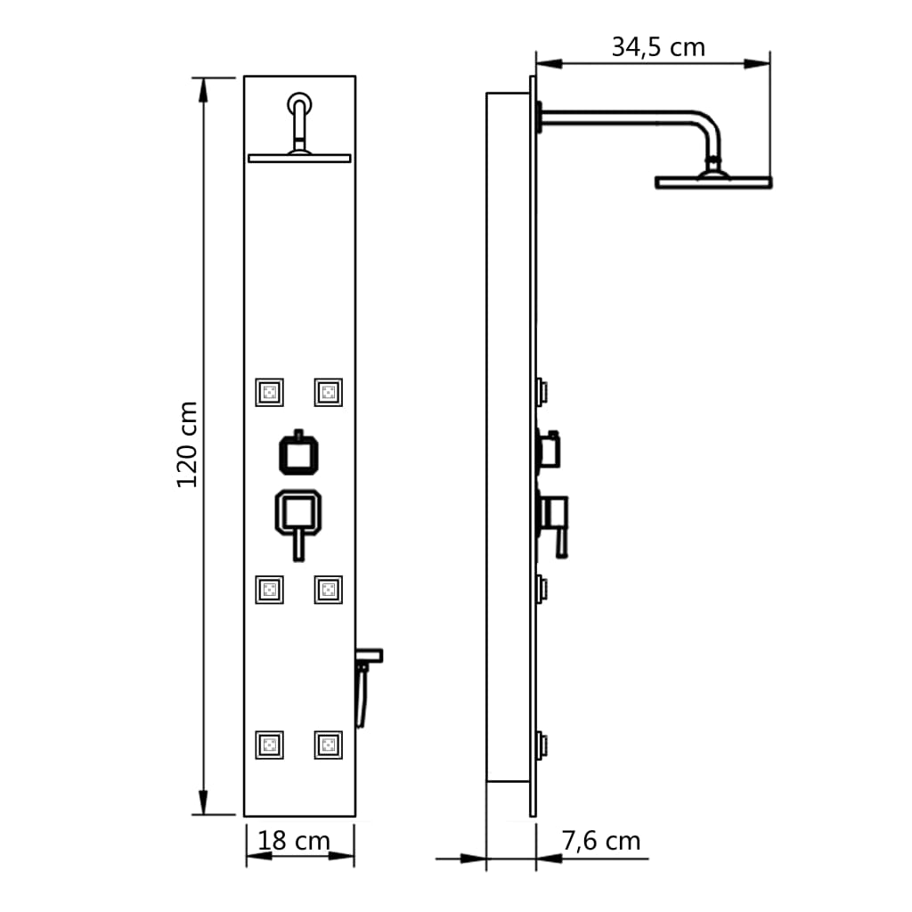 K b Bruserpanel Glas 18 X 42 1 X 120 Cm Sort Bruserpanel Glas 18 X 42