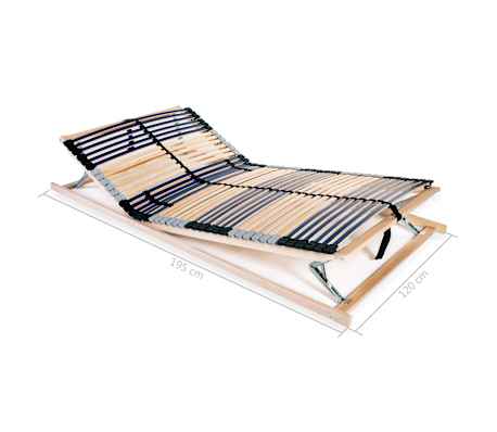 vidaXL lamelbund til seng med 42 lameller 7 zoner 120 x 200 cm | vidaXL.dk