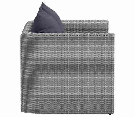 vidaXL Patio Corner Sofas 2 pcs Gray Poly Rattan | vidaXL.com