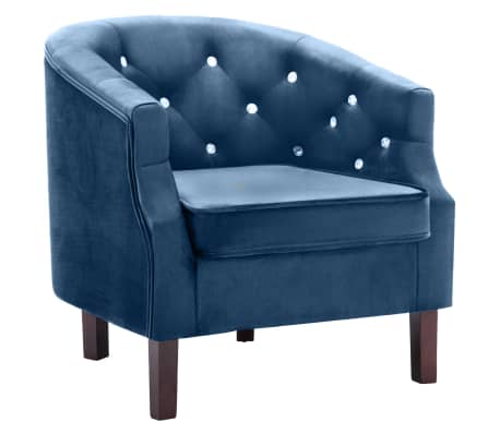 vidaXL Poltrona Blu in Velluto | vidaXL.it