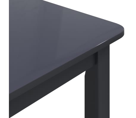 vidaXL Dining Table Black 114x71x75 cm Solid Rubber Wood | vidaXL.com.au