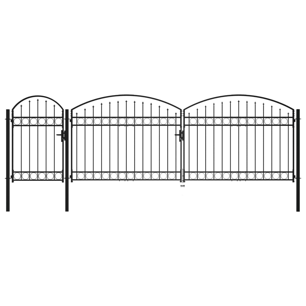 Puerta De Valla Jard n Con Arco Superior Acero Negro 2x5 M Ferreter a 1 Puerta De Valla Jard n Con Arco Superior Acero Negro 2x5 M Ferreter a 1