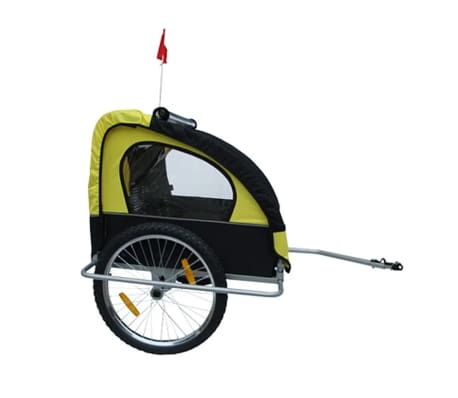 Cykelvagn 2-in-1 för barn gul/svart