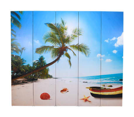 vidaXL Paravan de cameră pliabil, 200 x 170 cm, plajă | vidaXL.ro