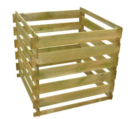 vidaXL Bidone per Compost a Doghe 0,54 m3 in Legno Quadrato | vidaXL.it