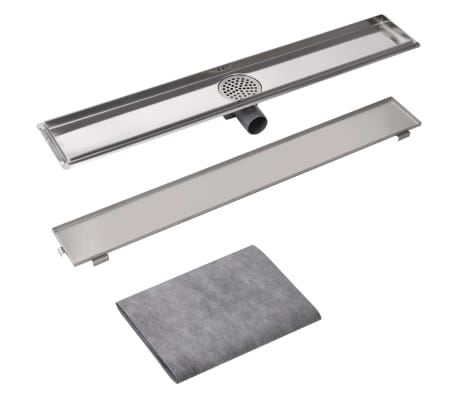 vidaXL Σιφόνι Ντουζιέρας Γραμμικό 830 x 140 χιλ. από Ανοξείδωτο Ατσάλι ...