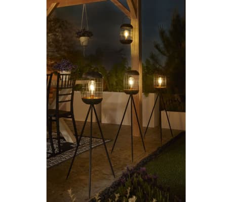 Luxform Tuinlamp op statief Lighthouse solar LED koperkleurig en zwart ...