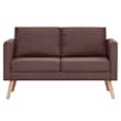 vidaXL Canapea cu 2 locuri, crem, material textil | vidaXL.ro