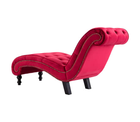 vidaXL Chaise longue Velours Rouge | vidaXL.fr