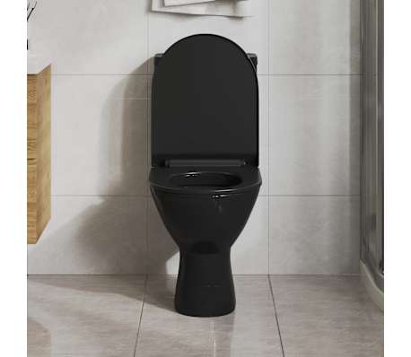 vidaXL Capac WC cu închidere silențioasă, eliberare rapidă, negru ...