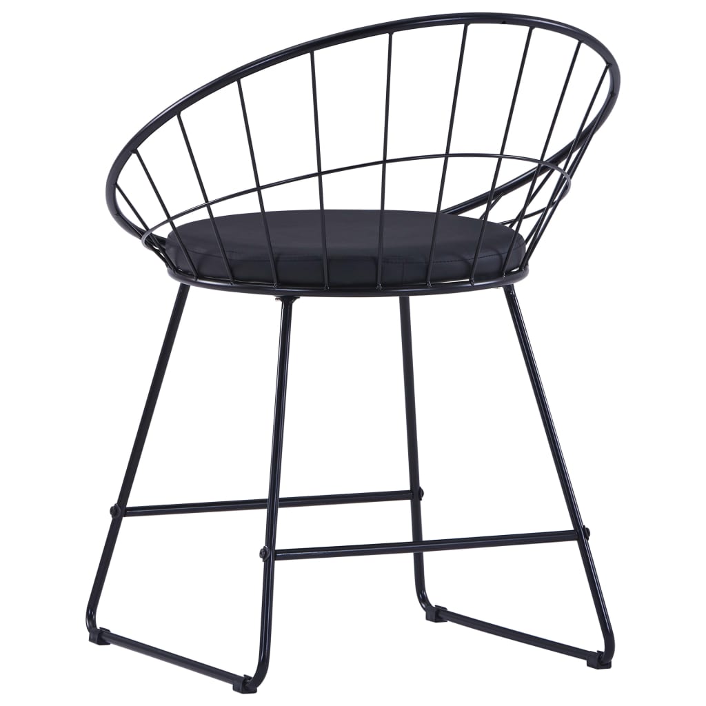Eetkamerstoelen Met Kunstleren Zittingen 4 St Staal Zwart Sumato Eetkamerstoelen Met Kunstleren Zittingen 4 St Staal Zwart Sumato