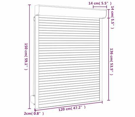 vidaXL Roller Shutter Aluminium 120x150 cm Anthracite | vidaXL.ie