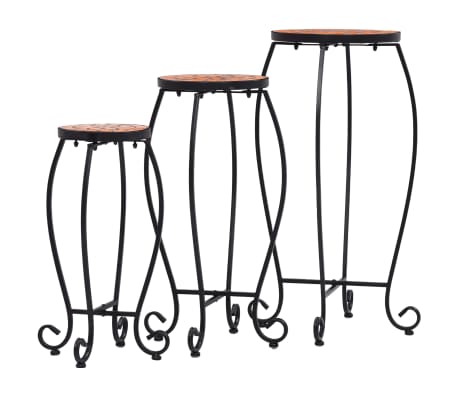 vidaXL Mosaic Tables 3 pcs Terracotta Ceramic | vidaXL.com.au