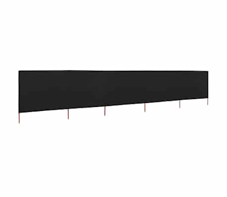 vidaXL 5-panel Wind Screen Fabric 600x120 cm Black | vidaXL.com.au