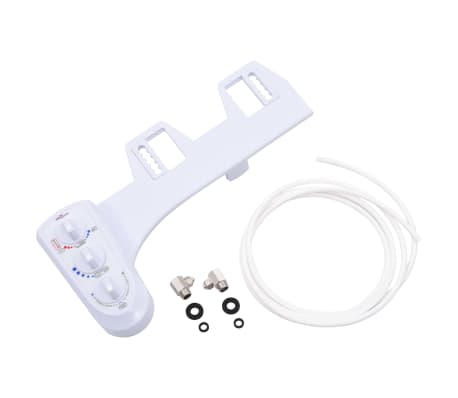 vidaXL Přídavný bidet na WC sedátko teplá/studená voda dvojitá tryska ...