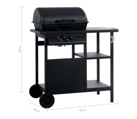 vidaXL Gasbarbecue met 3-laags zijtafel zwart kopen? | vidaXL.nl