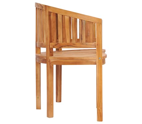 vidaXL Banana Bench 120 cm Solid Teak Wood | vidaXL.com.au