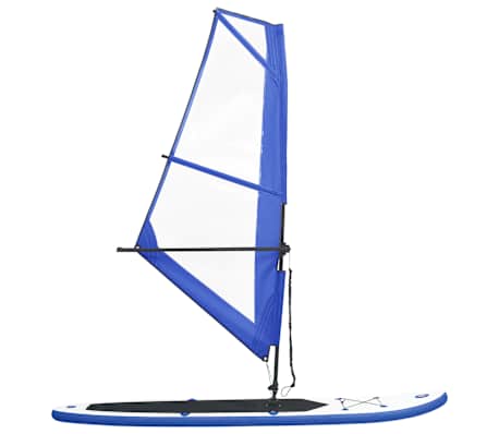 vidaXL Aufblasbares SUP-Board mit Segel Set Blau und Weiß | vidaXL.de