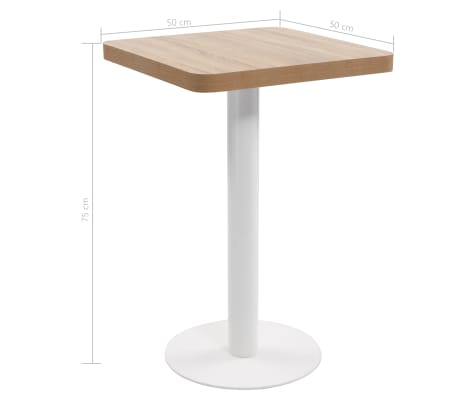 vidaXL Bistro Table Light Brown 50x50 cm MDF | vidaXL.ie