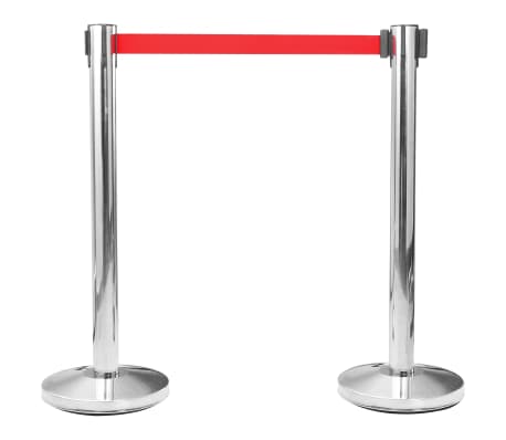 vidaXL Barrera de cinta retráctil rojo 200 cm | vidaXL.es