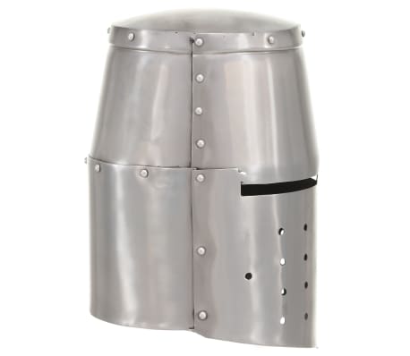 vidaXL Medieval Knight Helmet Antique Replica LARP Silver Steel | vidaXL.ie