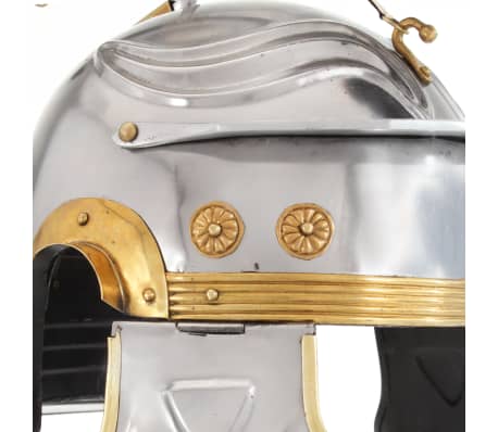 vidaXL Coif soldat roman aspect antic, joc roluri, argintiu, oțel ...