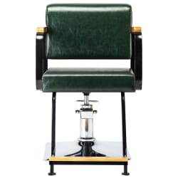 vidaXL Scaun de frizer profesional, verde, piele ecologică