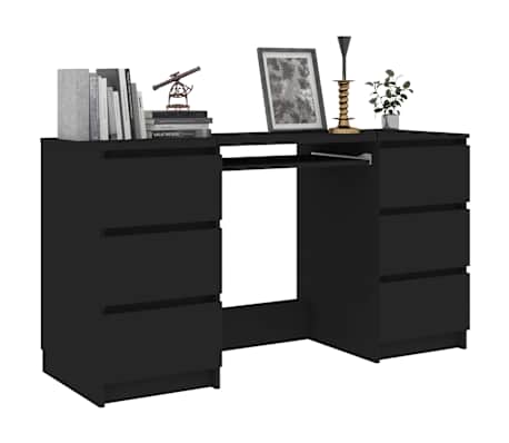 vidaXL Writing Desk Black 140x50x77 cm Engineered Wood | vidaXL.com.au